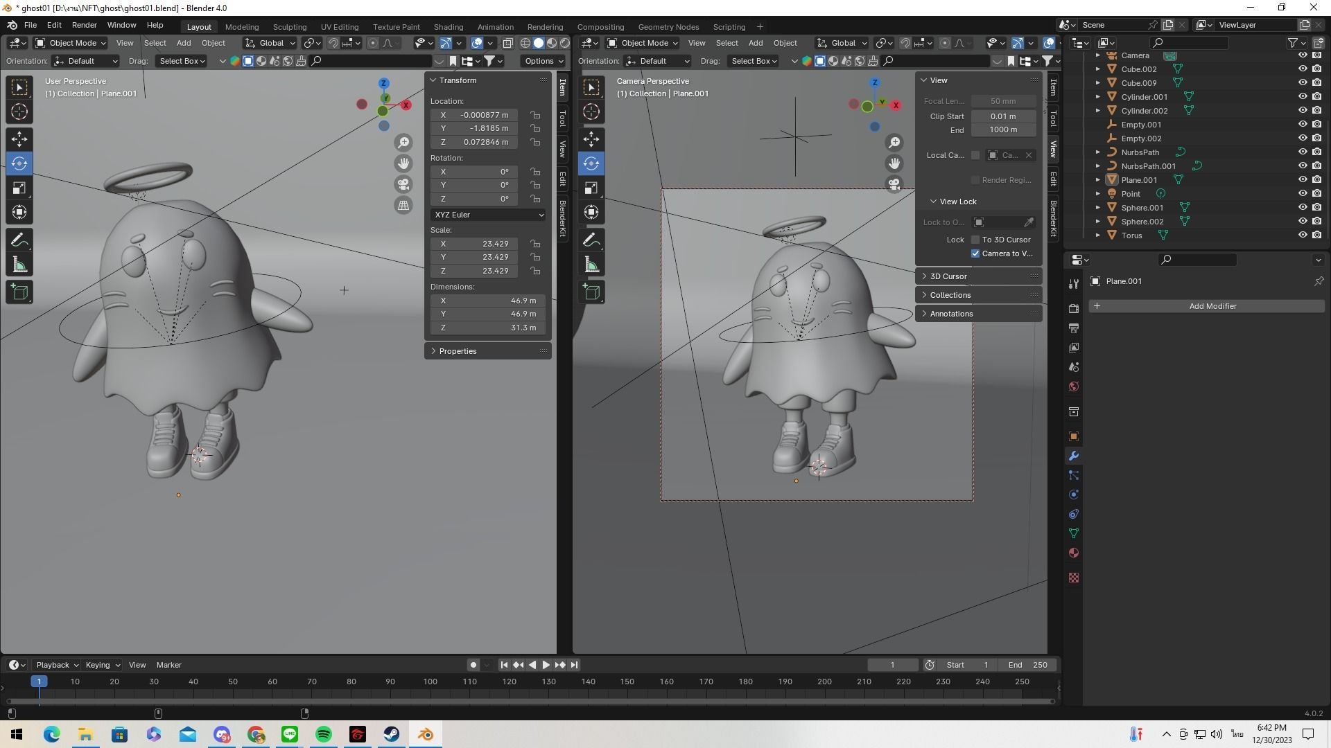 So Cute ghost 3D Model character cute cartoon 3D 3D model rigged | CGTrader