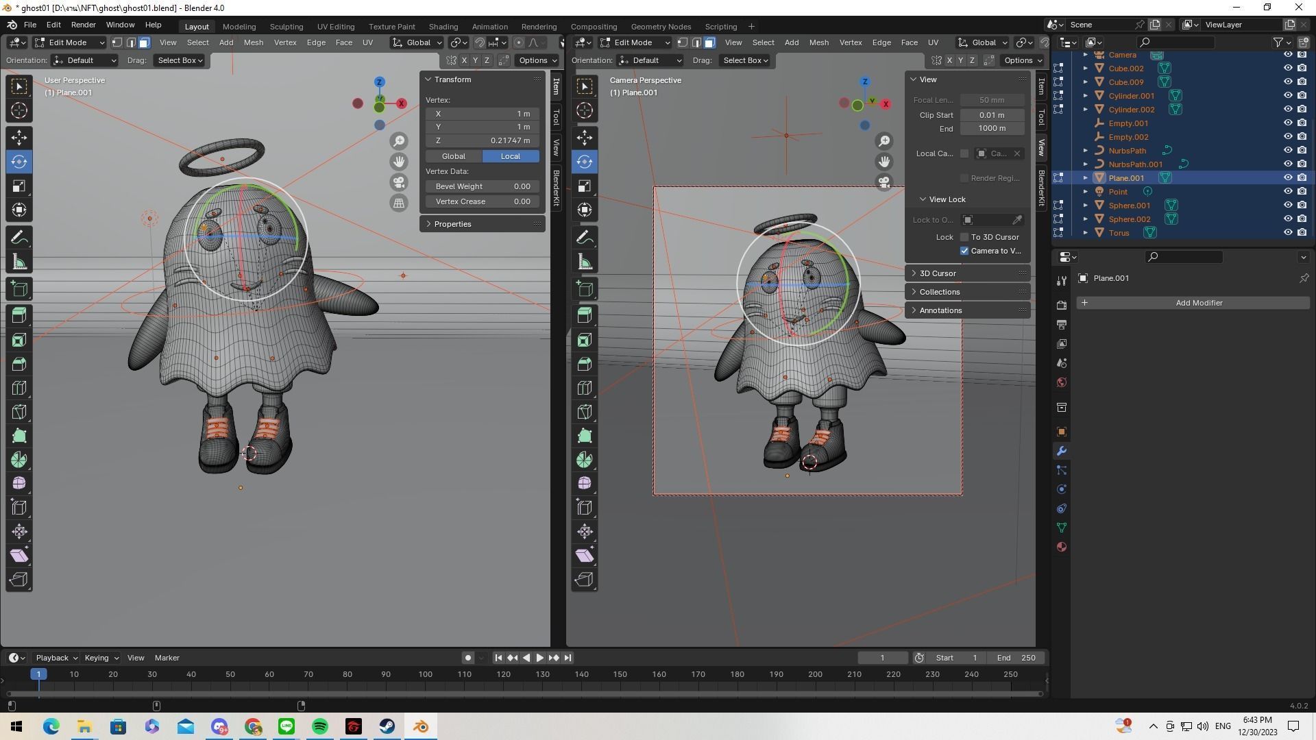 So Cute ghost 3D Model character cute cartoon 3D 3D model rigged | CGTrader