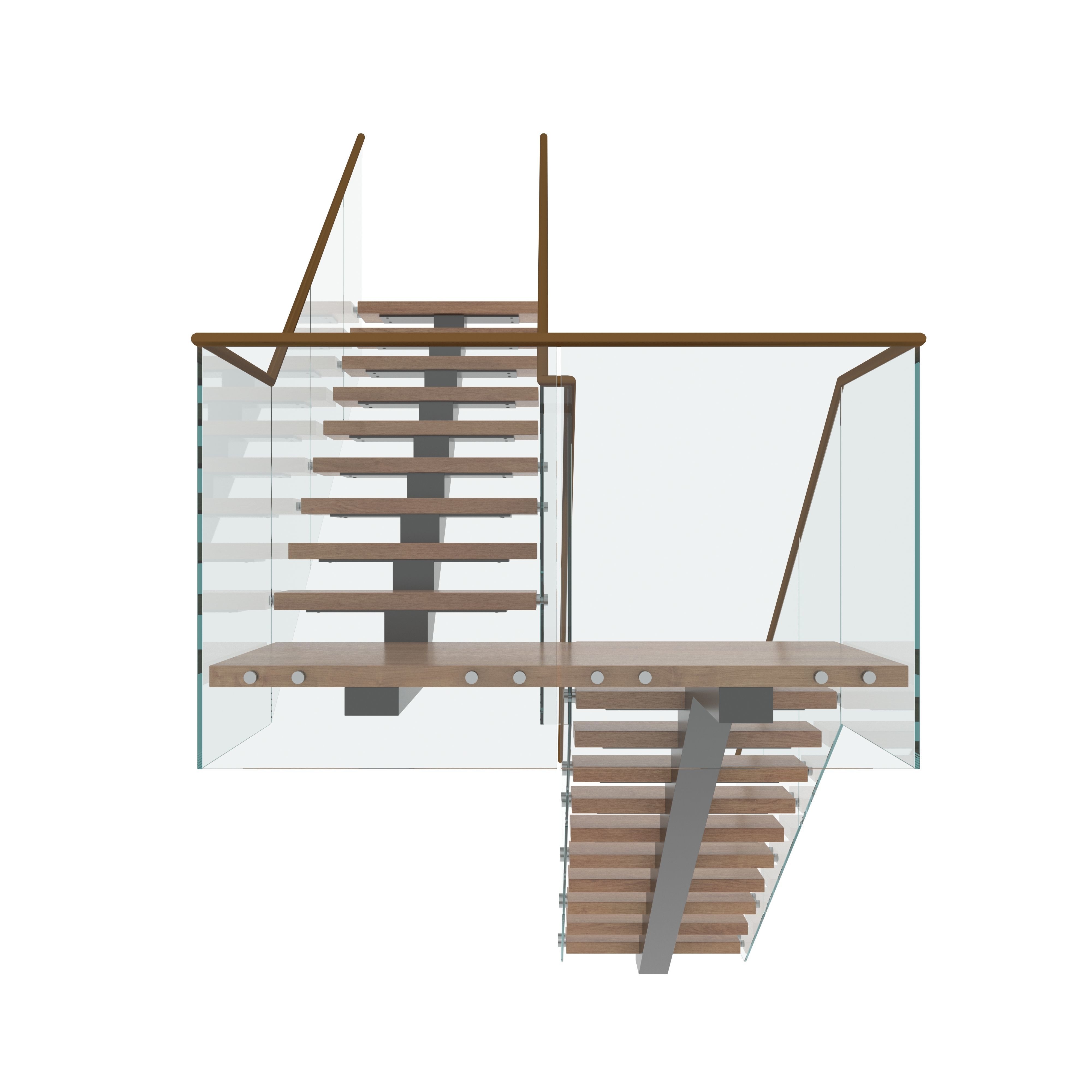 Steel Floating Stairs 3D model | CGTrader