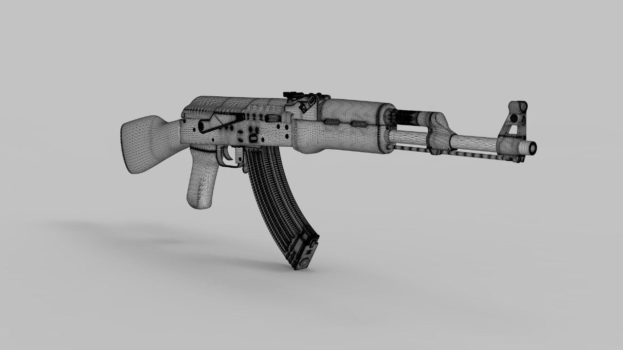 3D model Ak 47 machine gun VR / AR / low-poly | CGTrader