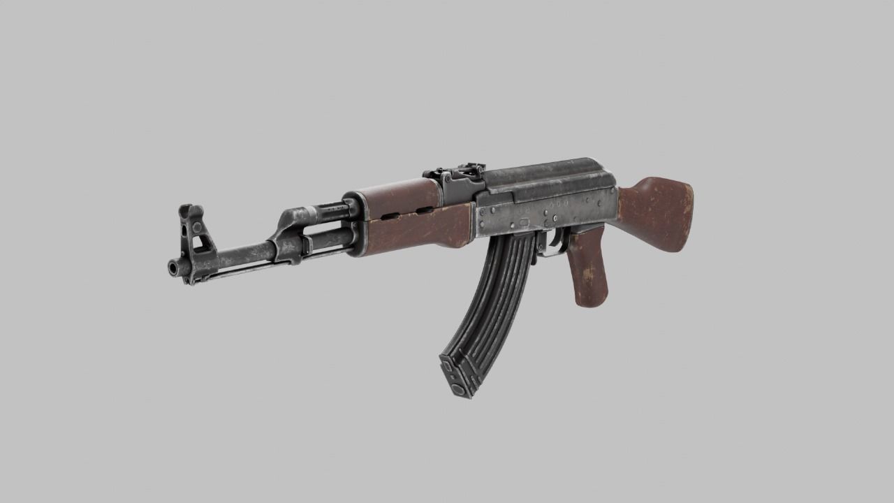 3D model Ak 47 machine gun VR / AR / low-poly | CGTrader