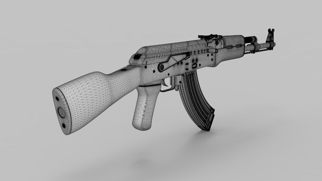 3D model Ak 47 machine gun VR / AR / low-poly | CGTrader