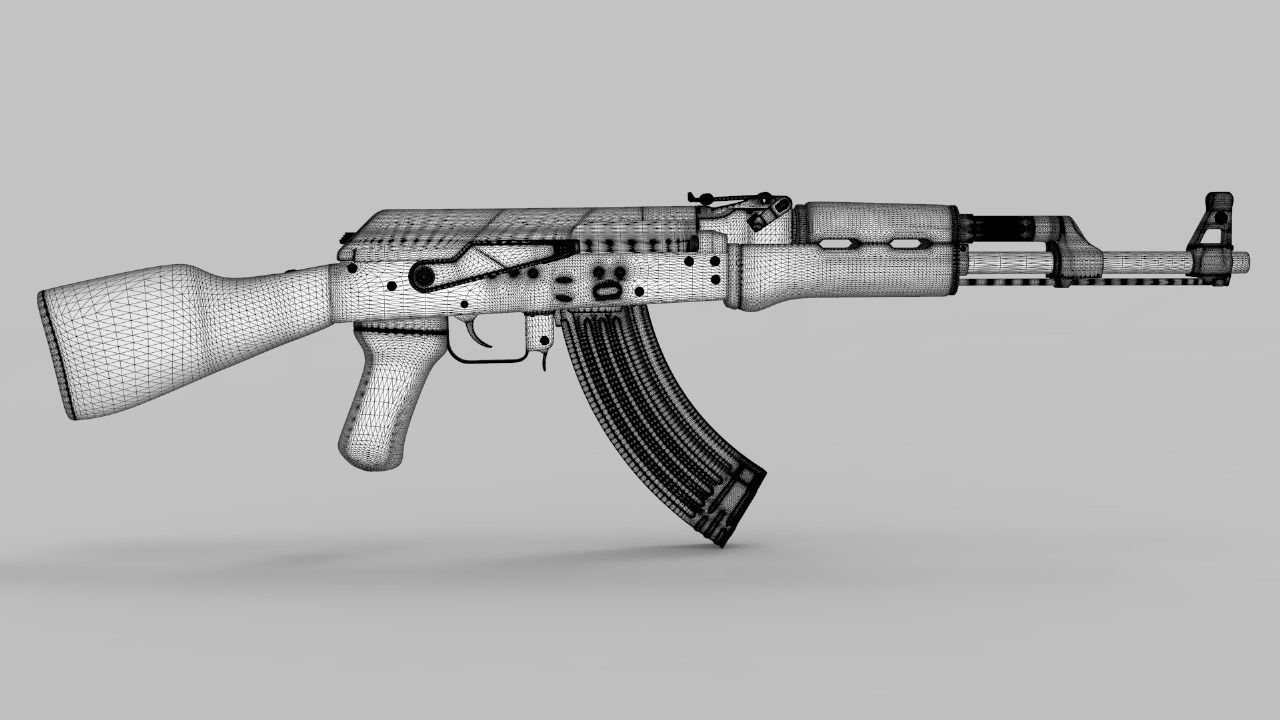 3D model Ak 47 machine gun VR / AR / low-poly | CGTrader