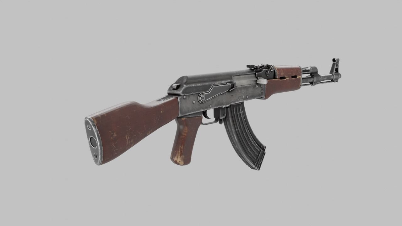 3D model Ak 47 machine gun VR / AR / low-poly | CGTrader
