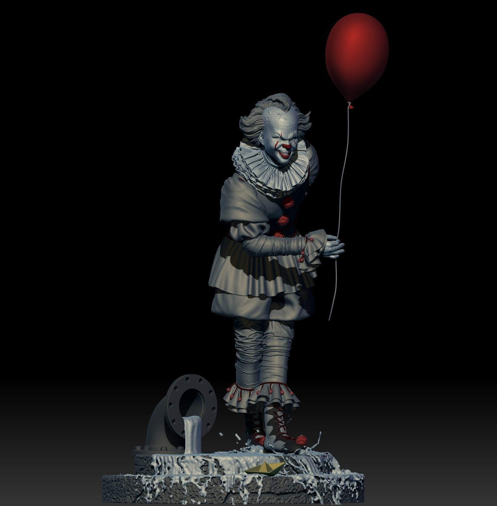 Pennywise statue 3D print model 3D model 3D printable | CGTrader