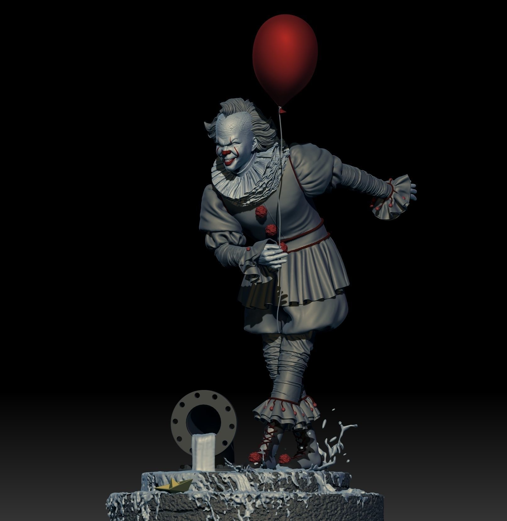 Pennywise statue 3D print model 3D model 3D printable | CGTrader