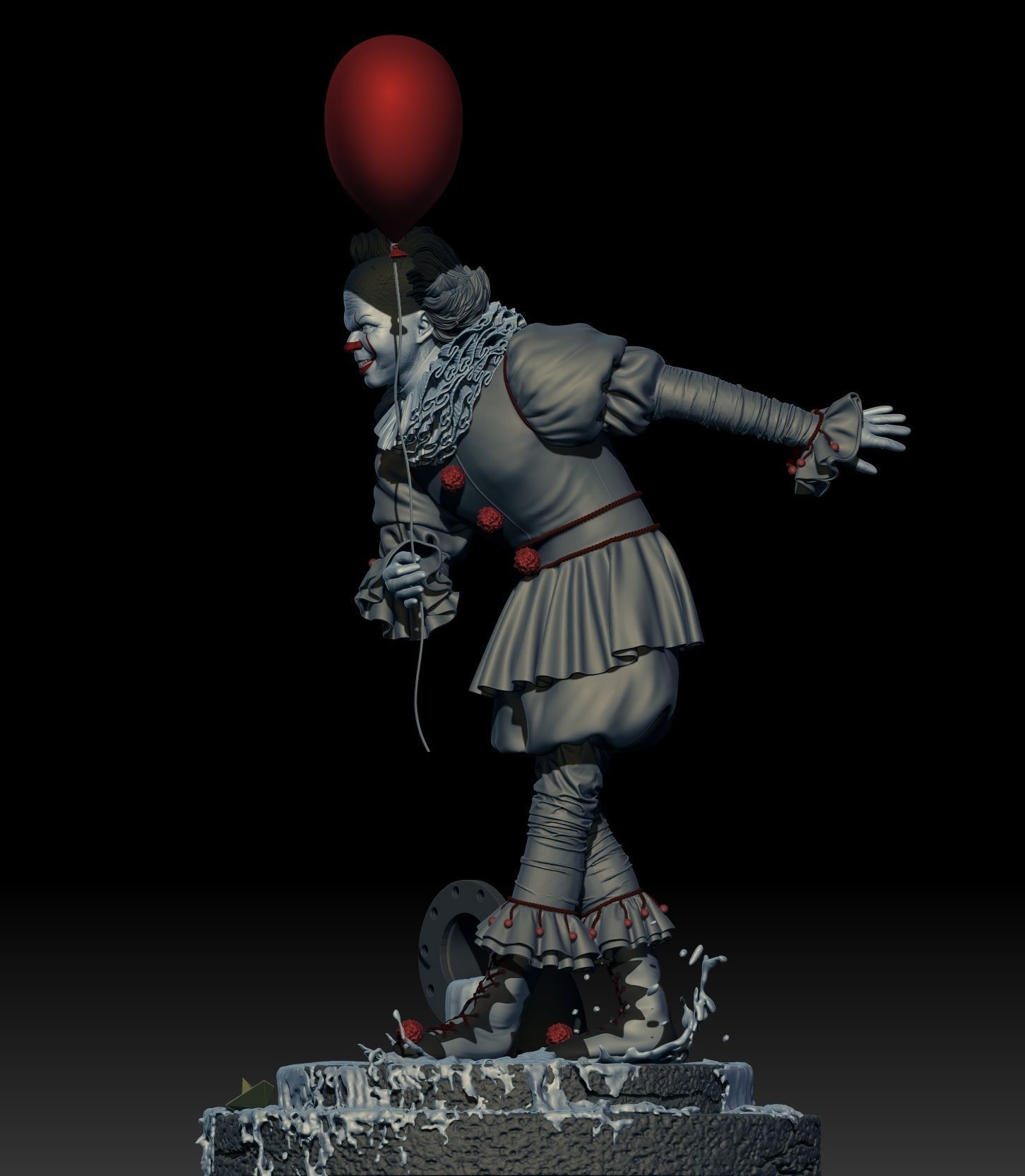 Pennywise statue 3D print model 3D model 3D printable | CGTrader
