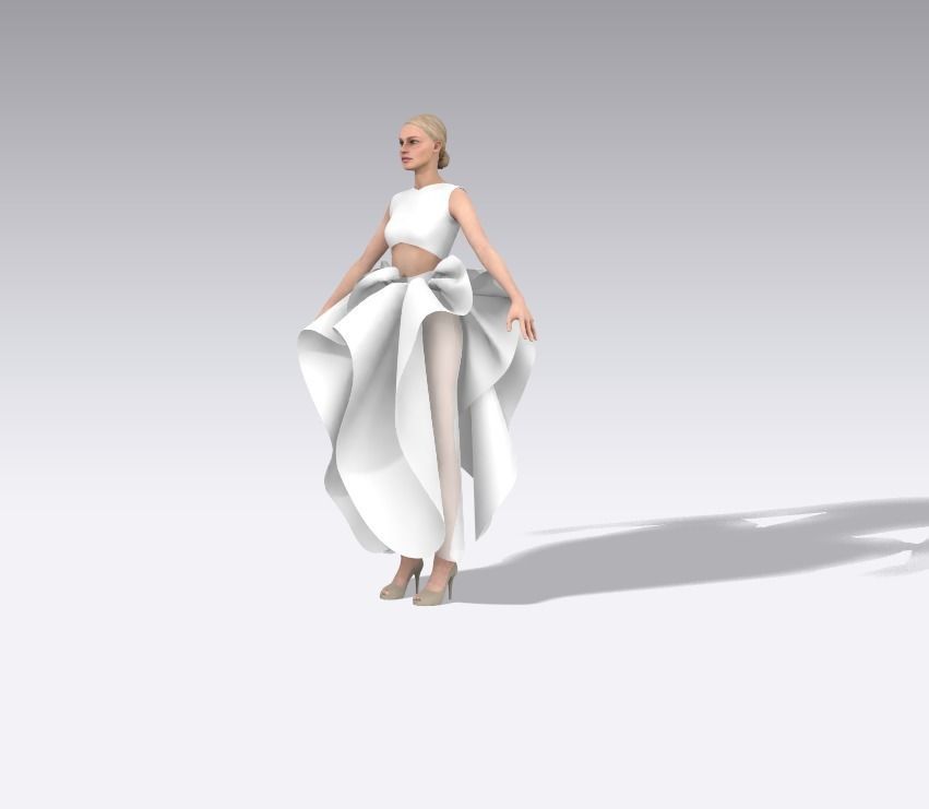3d ruffle garment 3D model | CGTrader