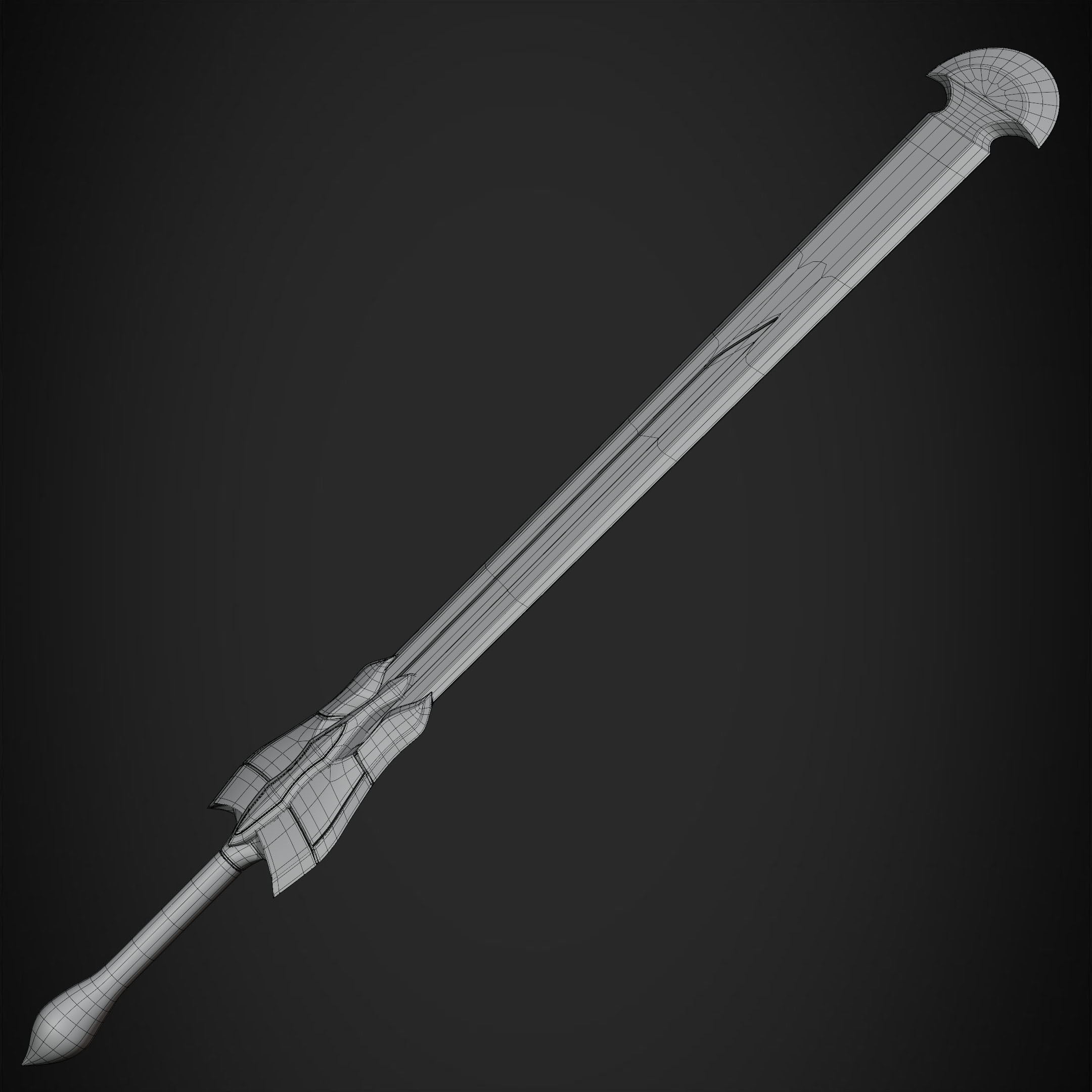 Overlord Ainz Ooal Gown Great Sword for Cosplay 3D model 3D printable ...