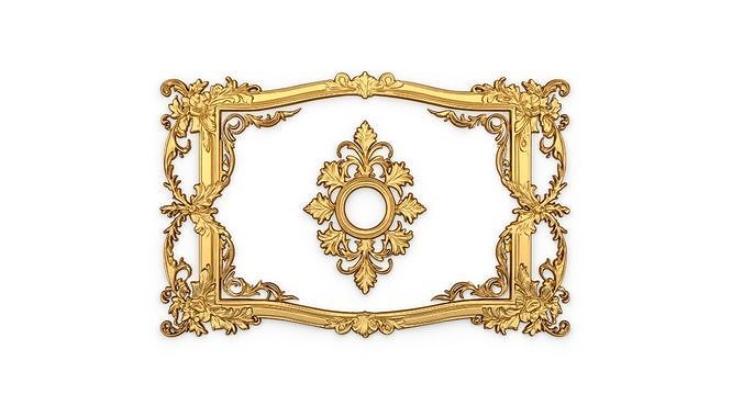 Plaster decorative frame ornament 04 3D model | CGTrader