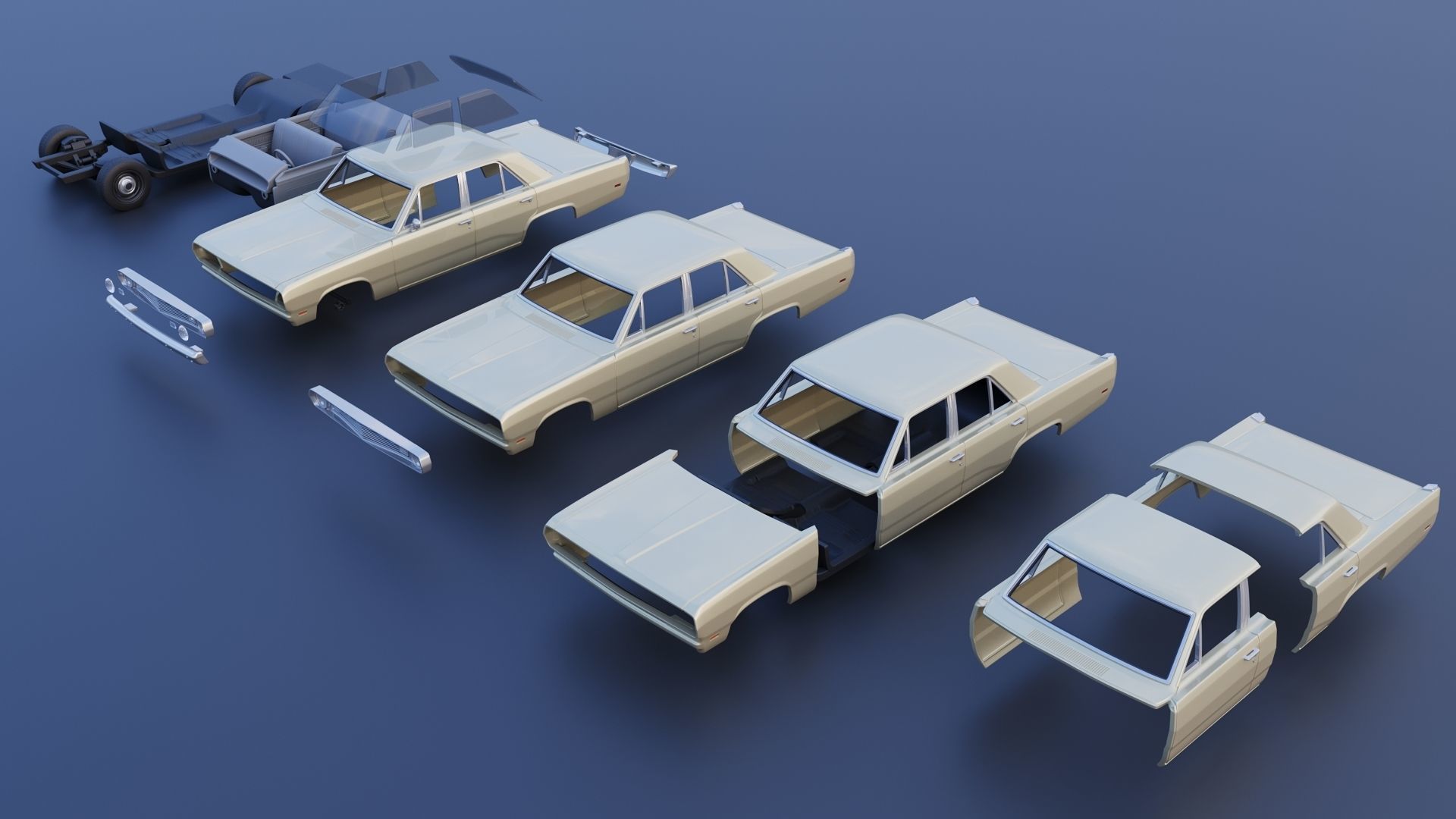 Plymouth Valiant 4 Door 1970 3D model 3D printable | CGTrader