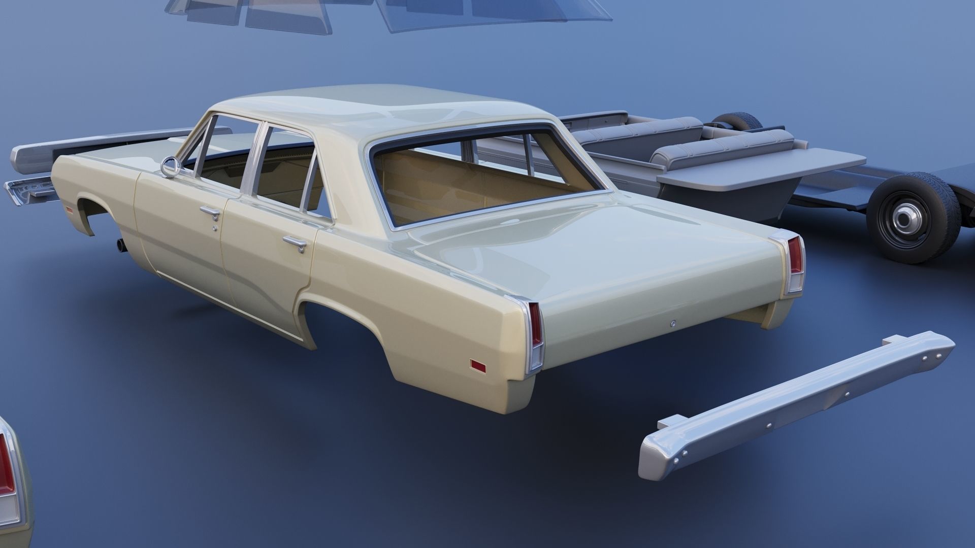 Plymouth Valiant 4 Door 1970 3D model 3D printable | CGTrader