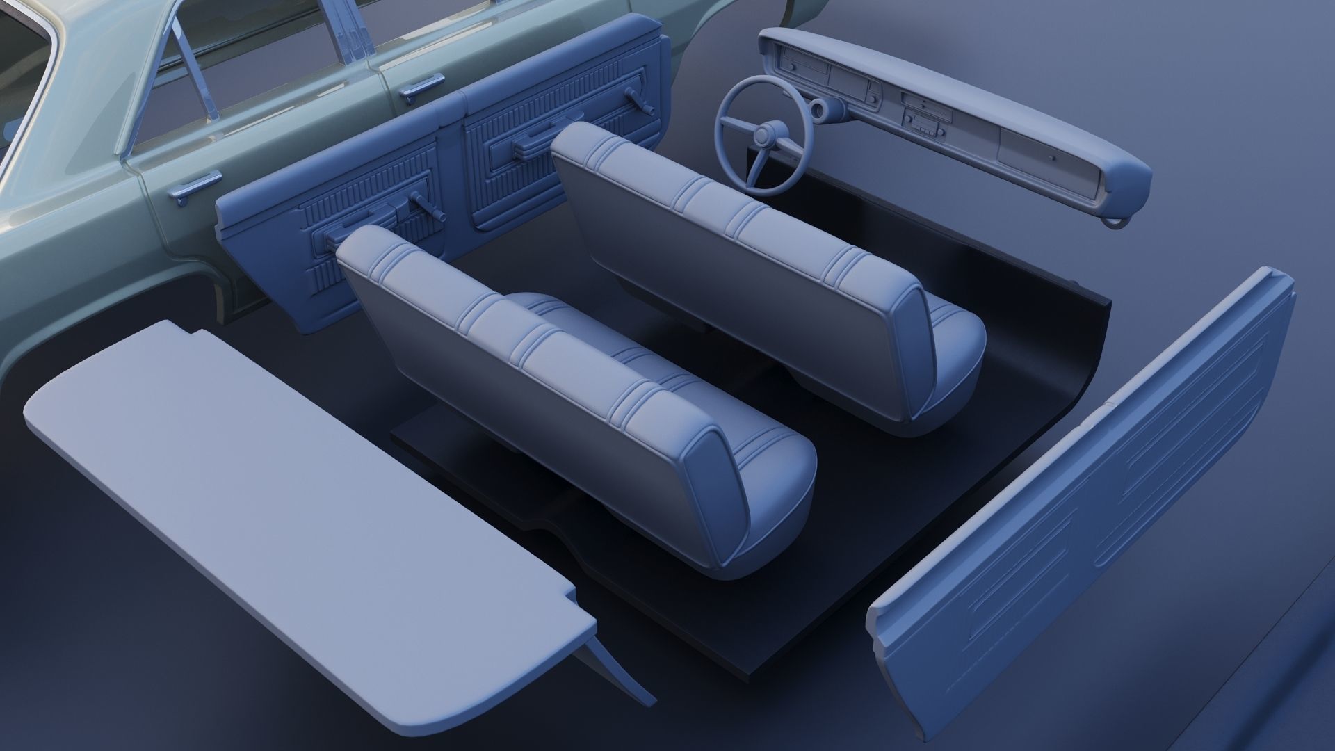 Plymouth Valiant 4 Door 1970 3D model 3D printable | CGTrader