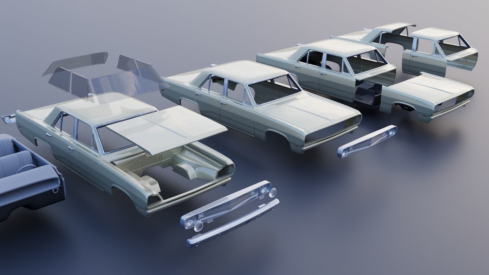 Plymouth Valiant 4 Door 1970 3D model 3D printable | CGTrader