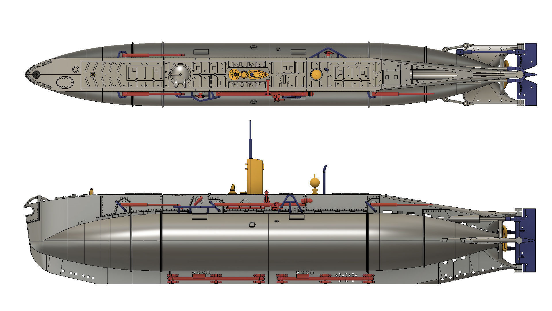 British Stickleback class submarine scale model STL 3D model 3D ...