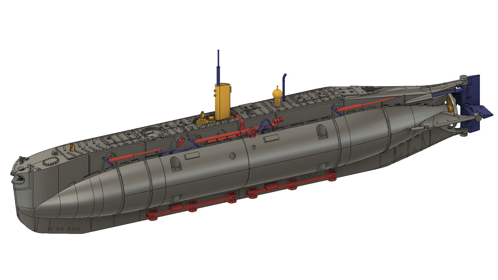British Stickleback class submarine scale model STL 3D model 3D ...