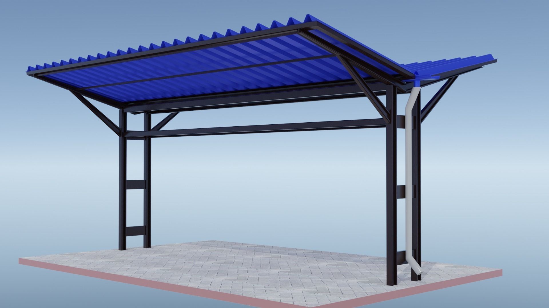 3D model Butterfly roof Bus Shade 3D model VR / AR / low-poly | CGTrader