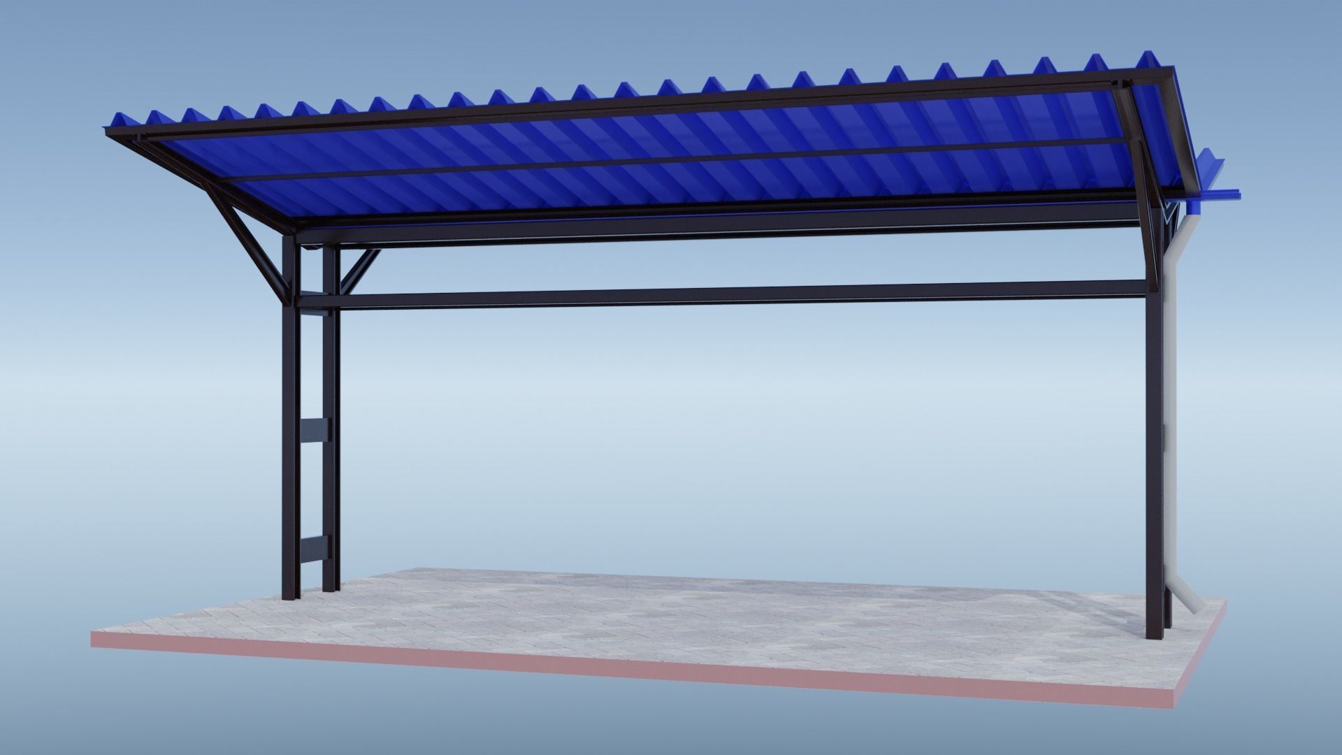 3D model Butterfly roof Bus Shade 3D model VR / AR / low-poly | CGTrader