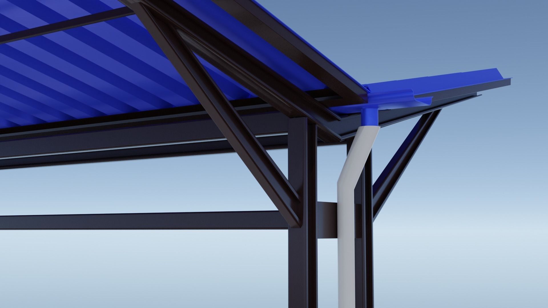 3D model Butterfly roof Bus Shade 3D model VR / AR / low-poly | CGTrader