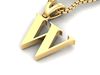 W Letter Initial Charm Gold Alphabet Charms 3D model | CGTrader