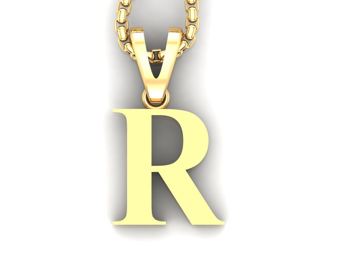 R Letter Initial Charm Gold Alphabet Charms 3D model | CGTrader