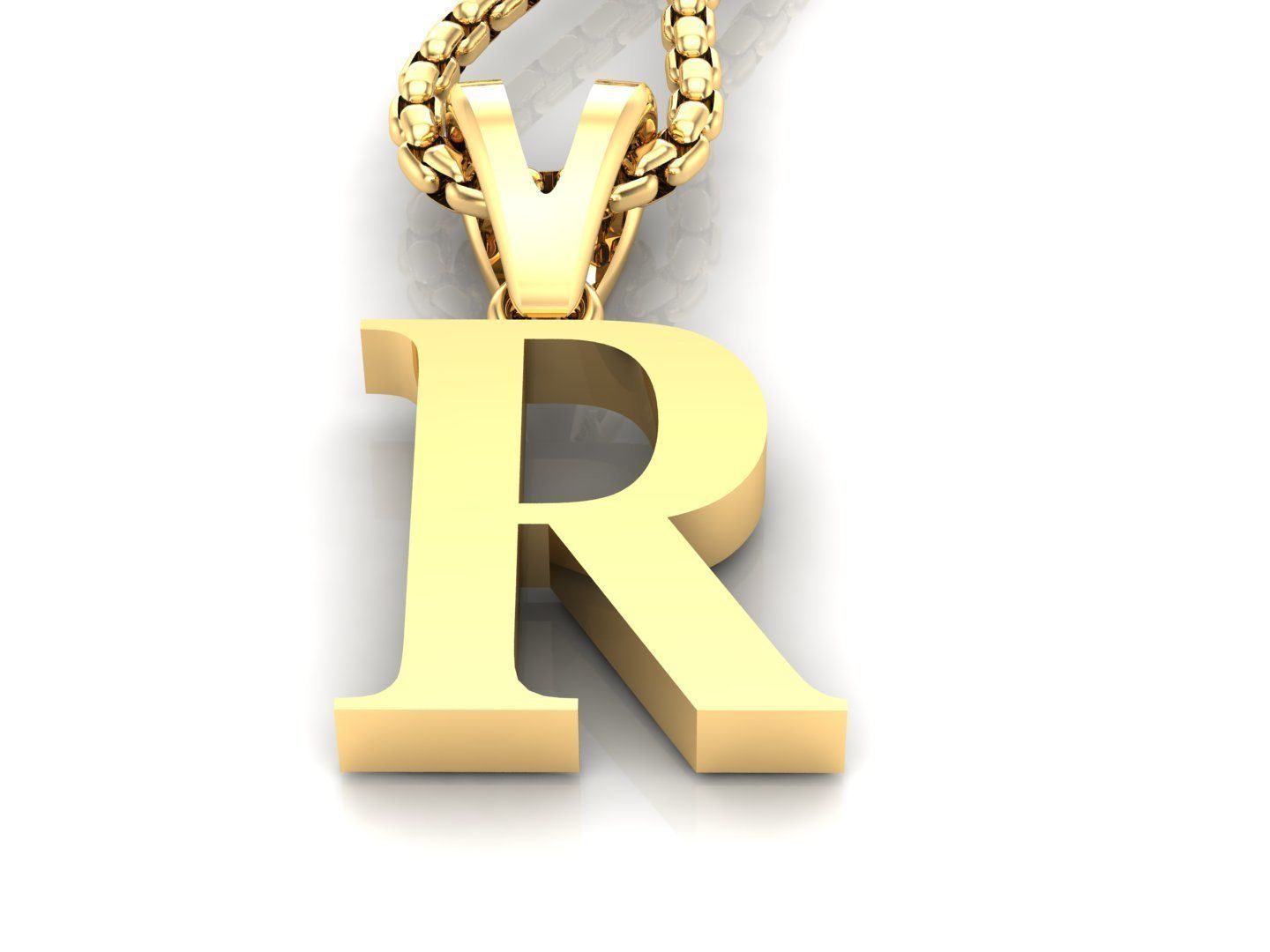 R Letter Initial Charm Gold Alphabet Charms 3D model | CGTrader