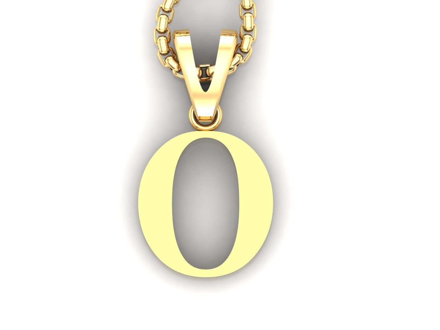 O Letter Initial Charm Gold Alphabet Charms 3D model | CGTrader