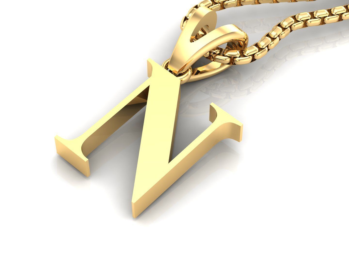 N Letter Initial Charm Gold Alphabet Charms 3D model | CGTrader