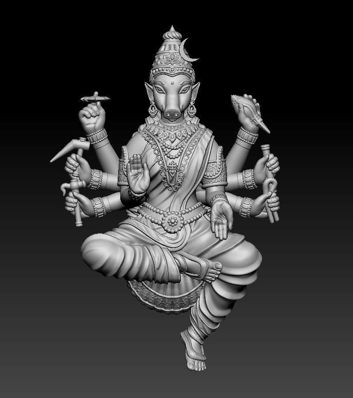Goddess Varahi Lakshmi 3D Models 3D model | CGTrader