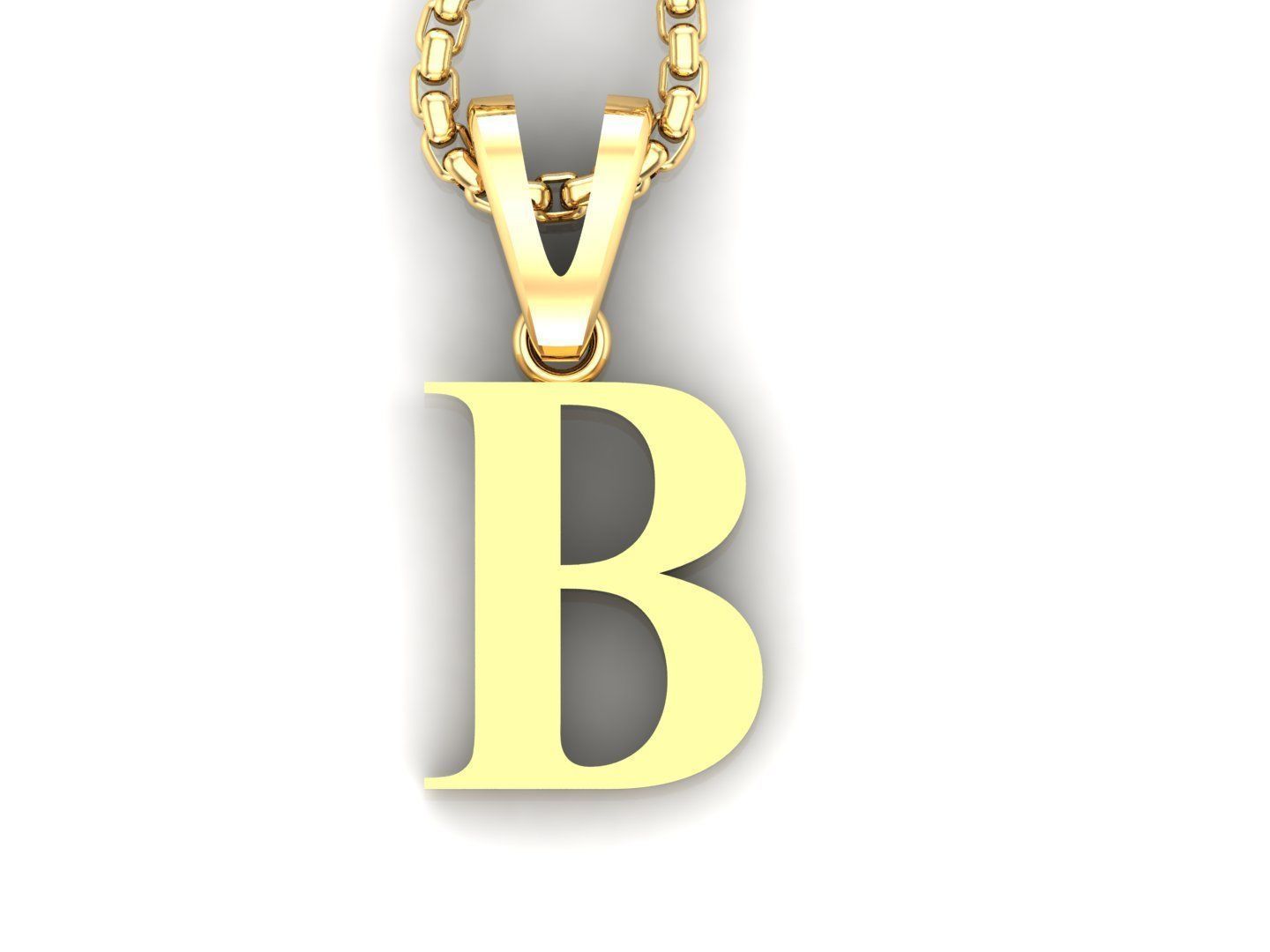 B Letter Initial Charm Gold Alphabet Charms 3D model | CGTrader
