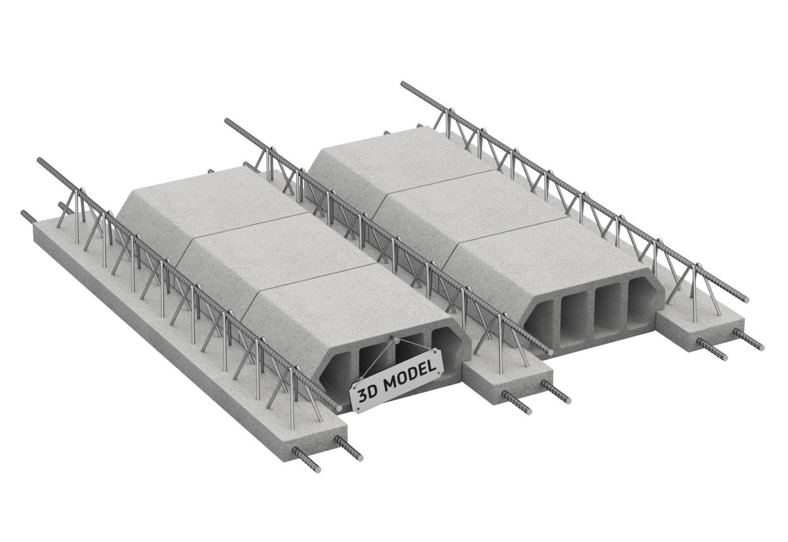 Concrete Floor Slab Block System 3D model | CGTrader
