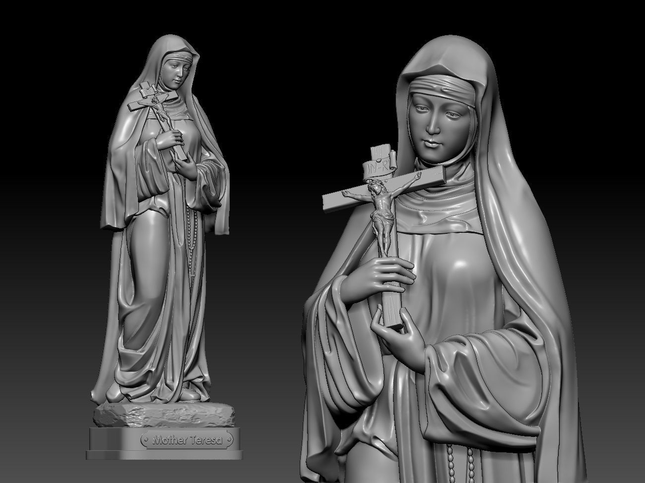 Mother Teresa 3D model 3D printable | CGTrader