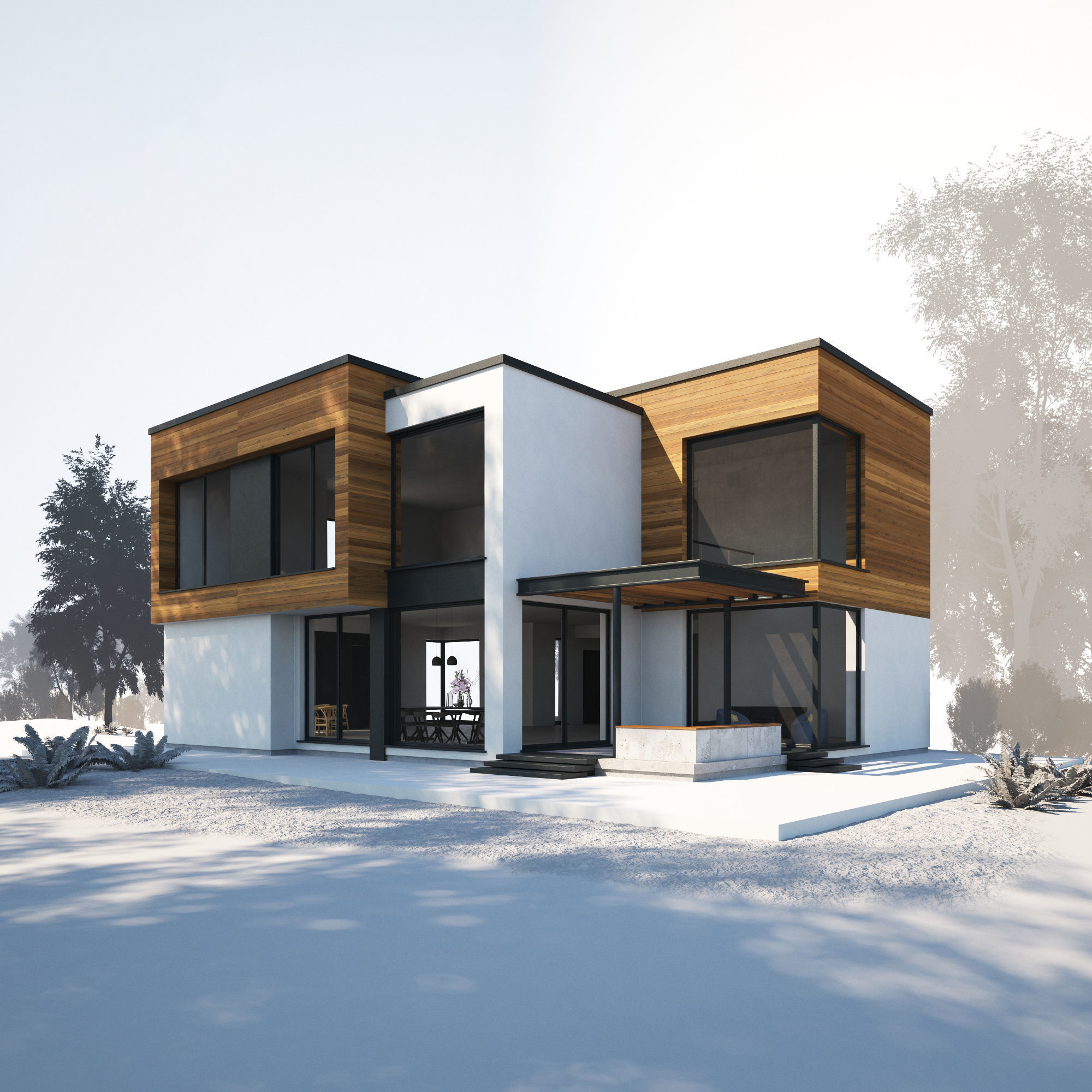 single villa family Modern architecture Texture | CGTrader