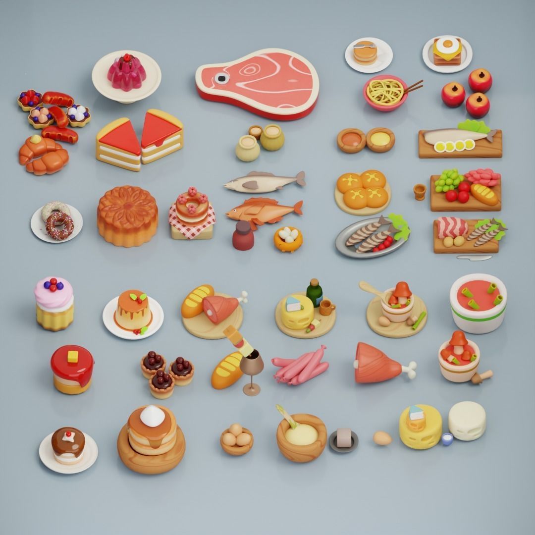3D model stylized food assets VR / AR / low-poly | CGTrader