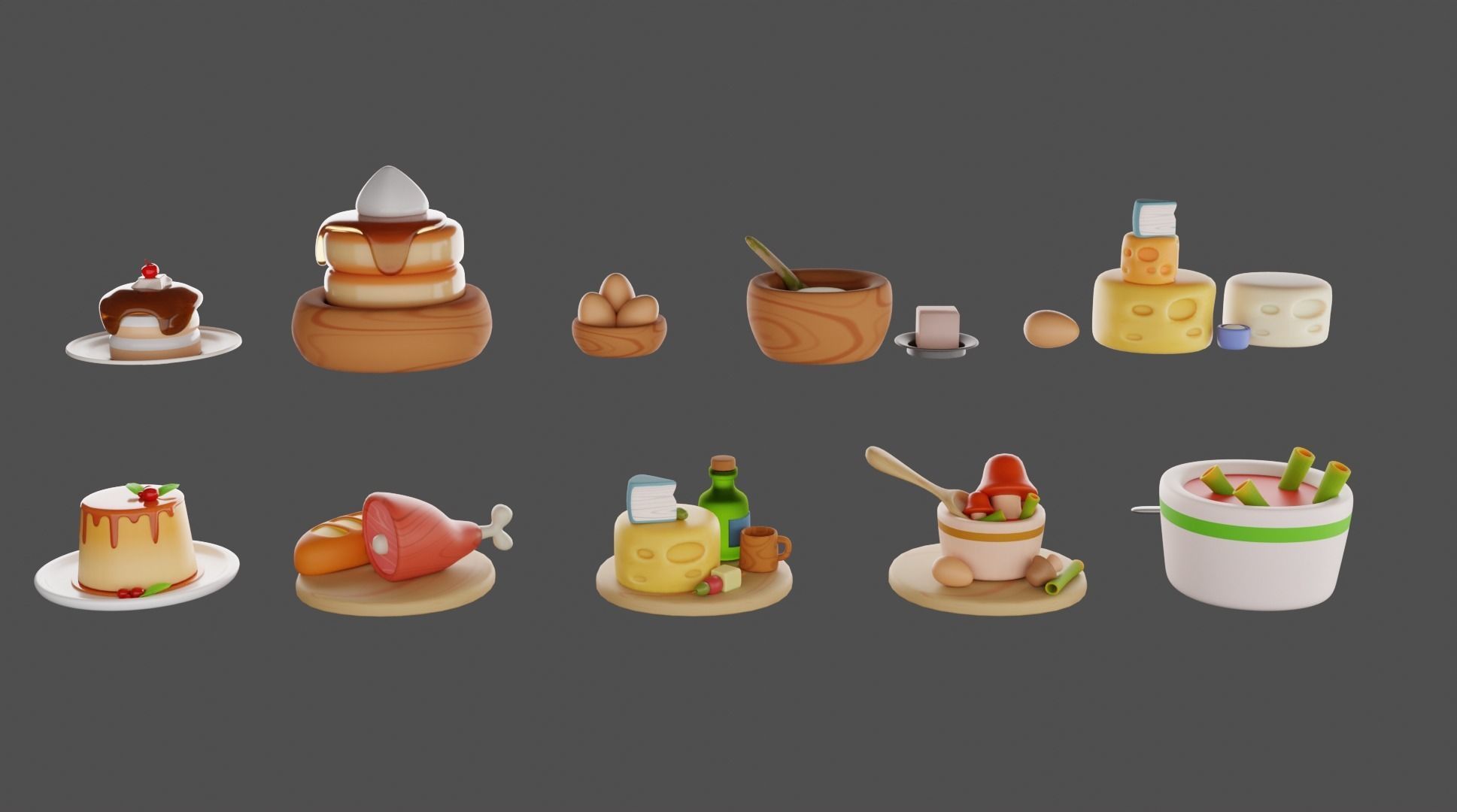 3D model stylized food assets VR / AR / low-poly | CGTrader