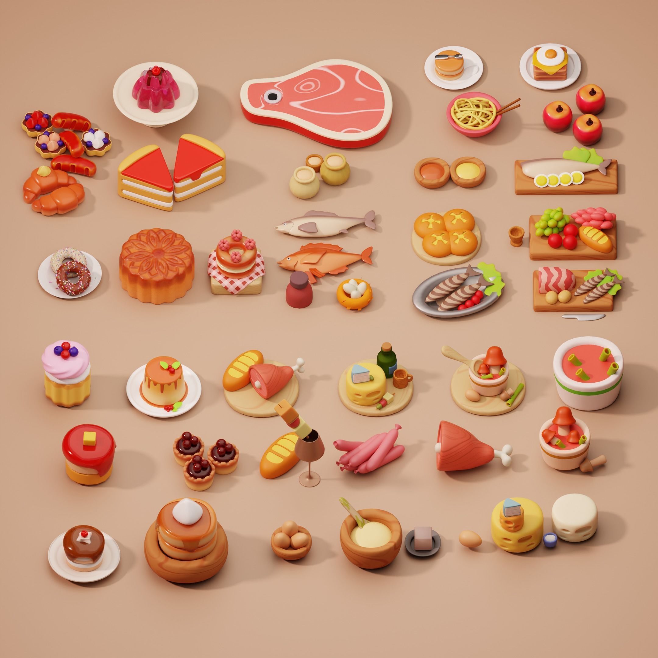 3D model stylized food assets VR / AR / low-poly | CGTrader