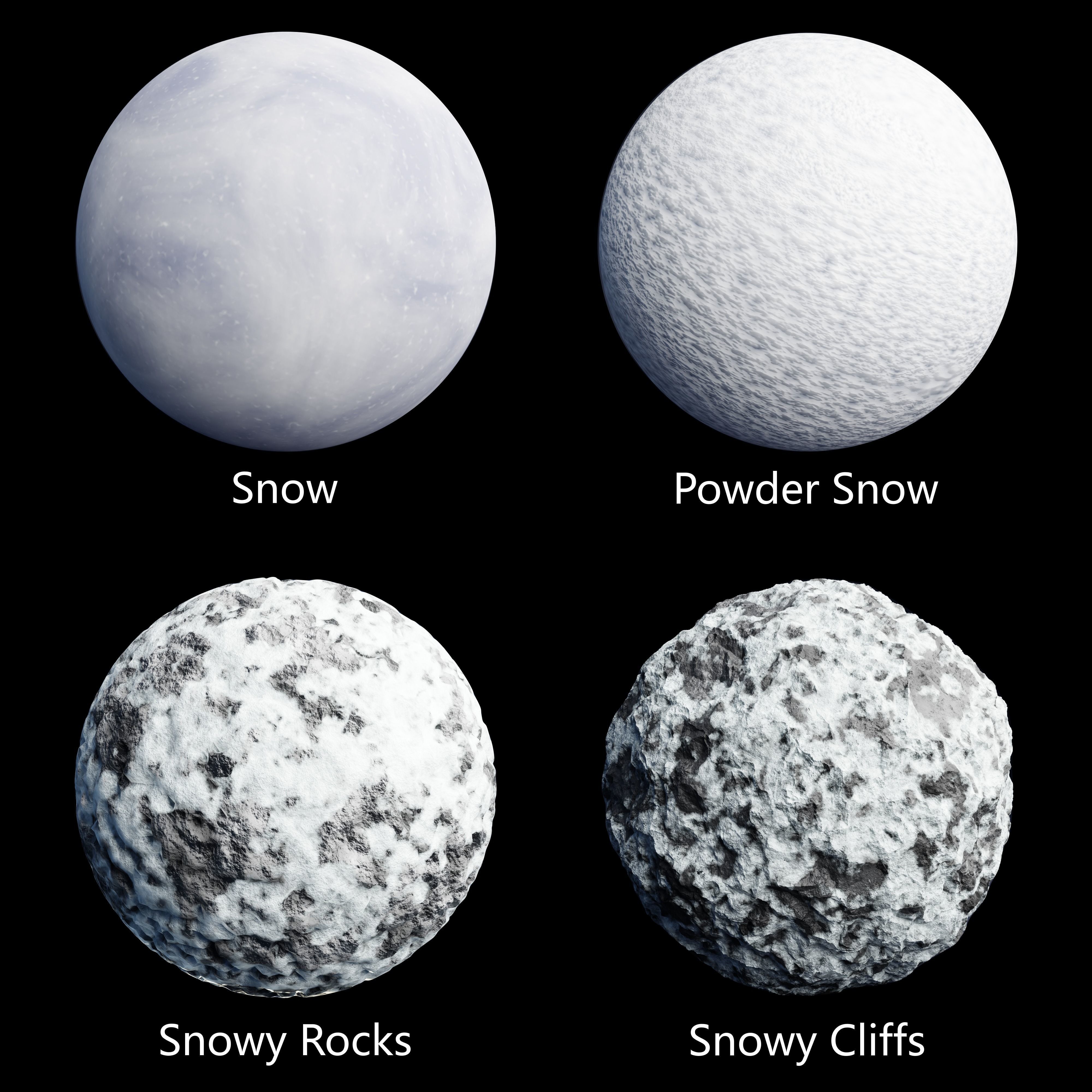 Texture Snow Themed PBR Texture Pack 4K Texture VR / AR / low-poly ...