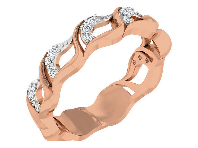 Diamond band ring 3dm stl obj gltf glb 3mf renders details 3D model 3D ...