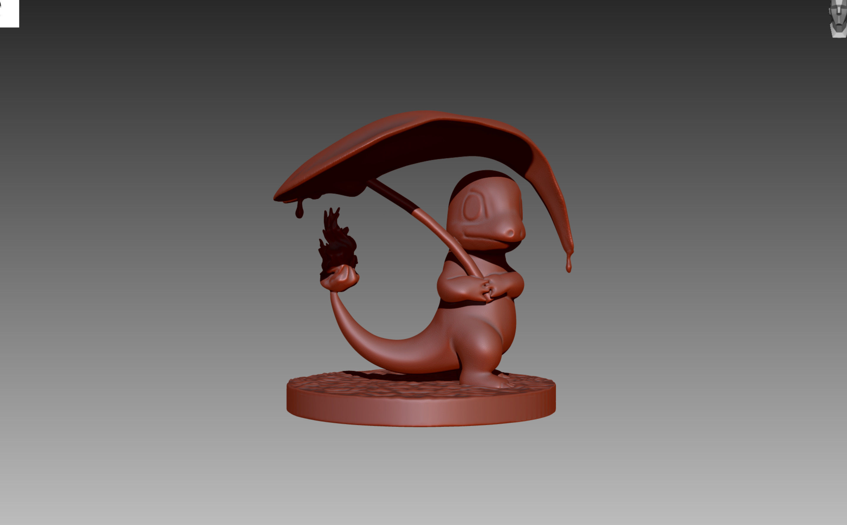 Charmander in rain Pokemon OBJ STL 3D model 3D printable | CGTrader