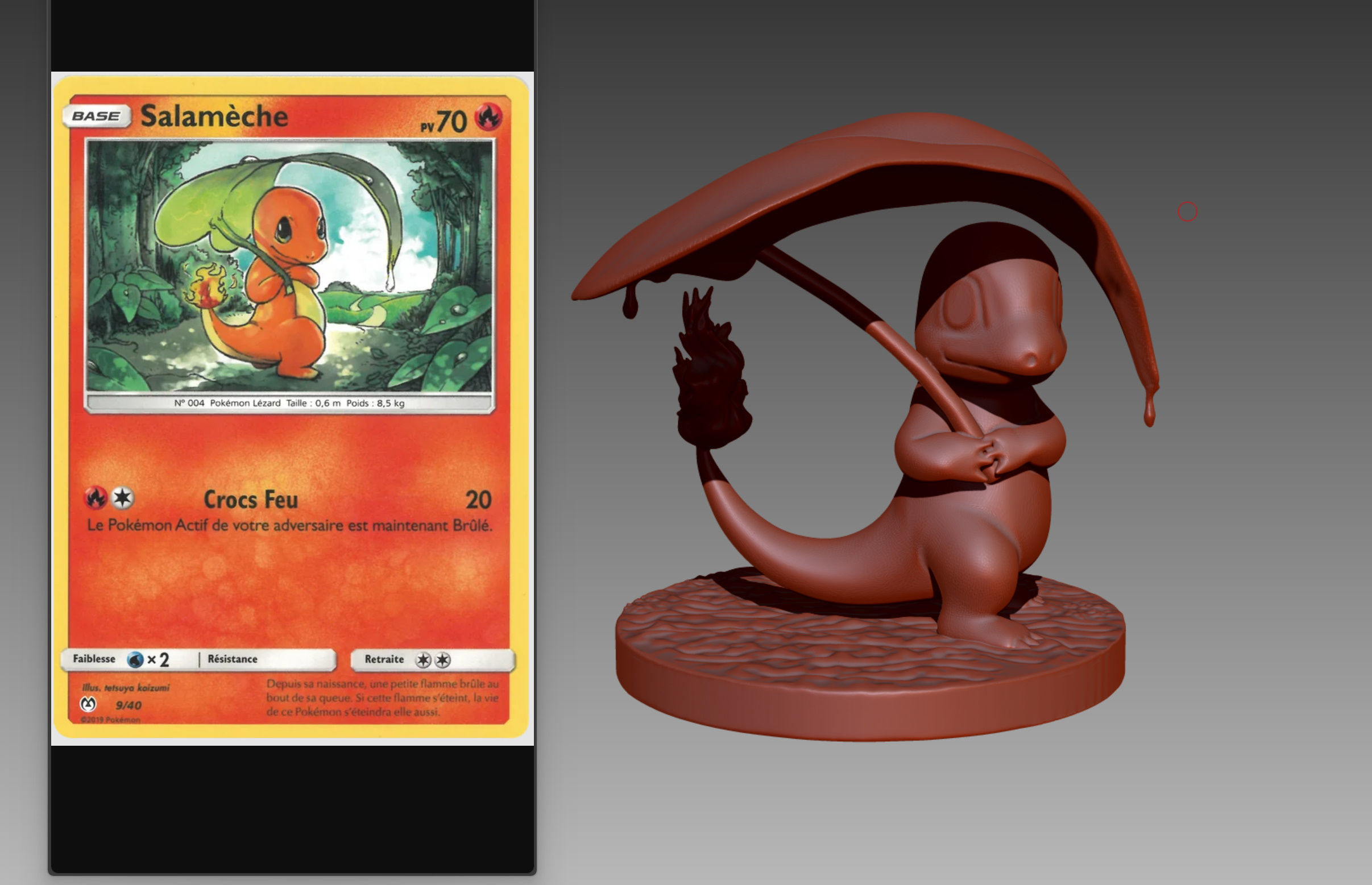 Charmander in rain Pokemon OBJ STL 3D model 3D printable | CGTrader