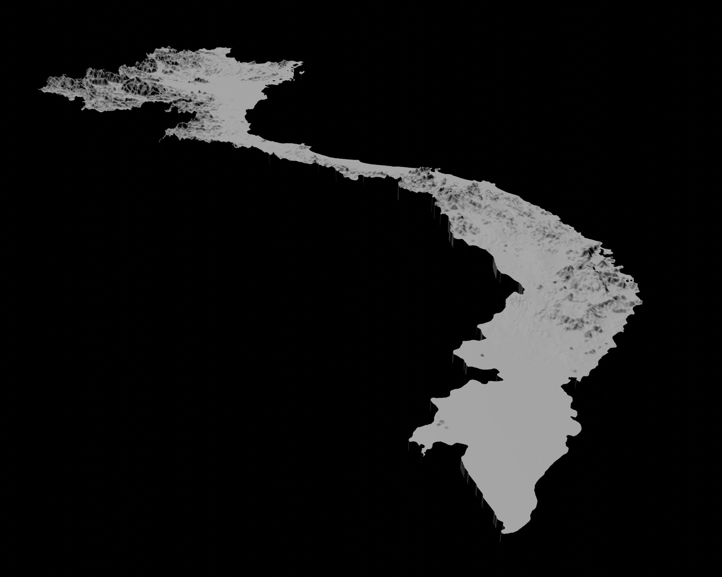 3D Topographical Map of Vietnam 3D model 3D printable | CGTrader