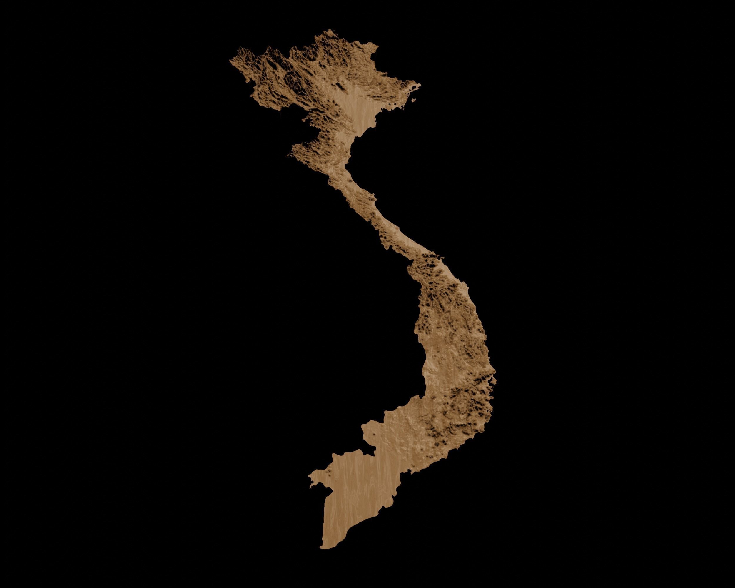 3D Topographical Map of Vietnam 3D model 3D printable | CGTrader