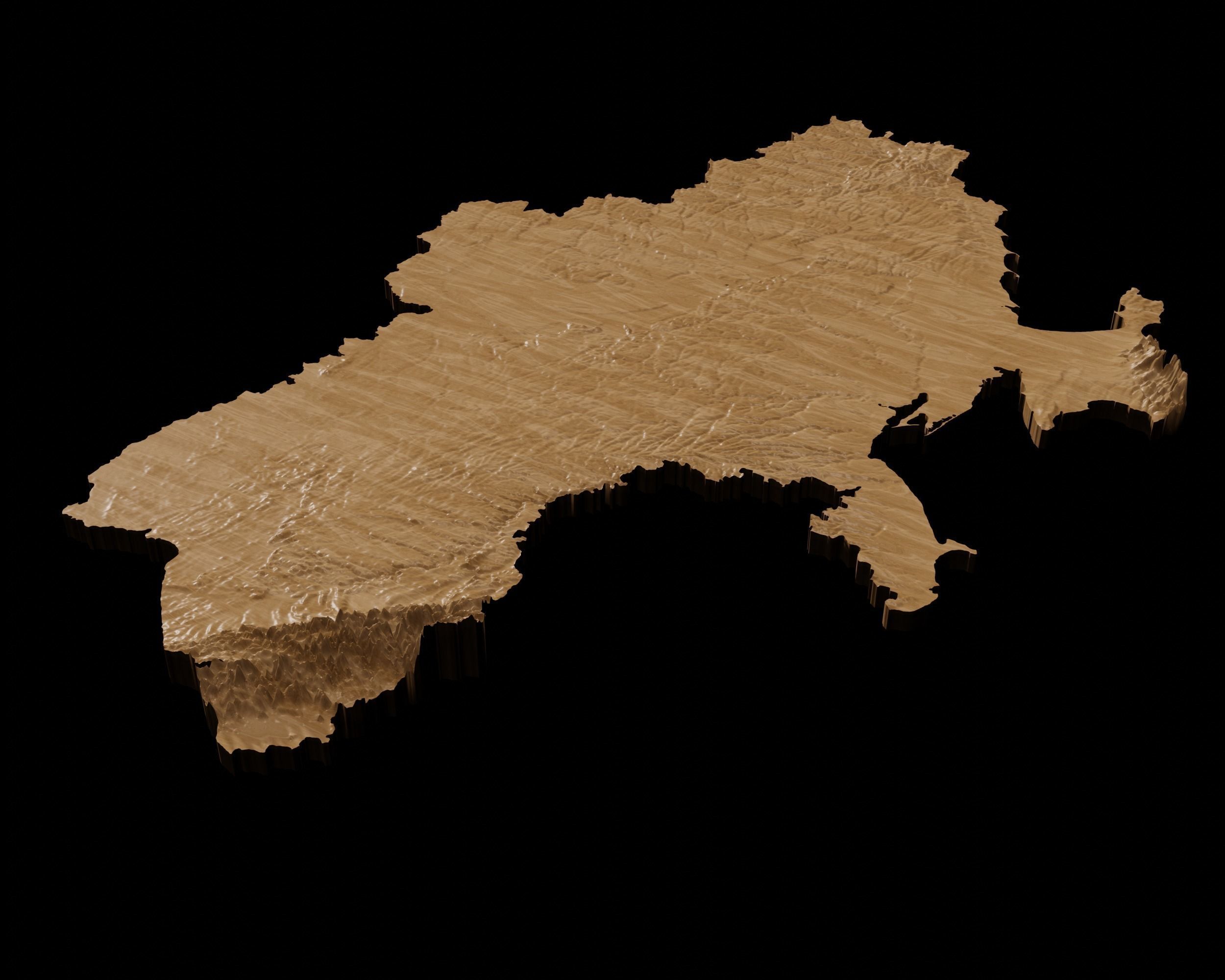 3D Topographical Map of Ukraine 3D model 3D printable | CGTrader