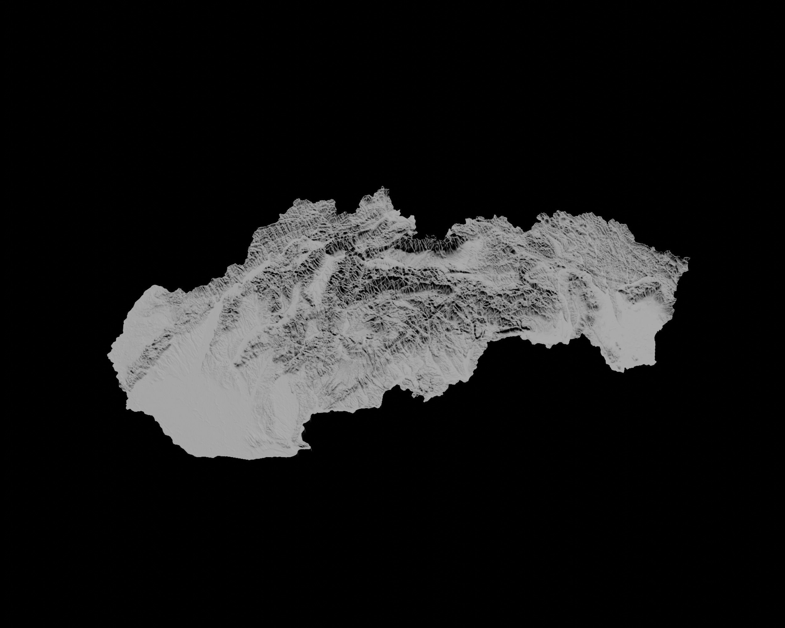 3D Topographical Map of Slovakia 3D model 3D printable | CGTrader