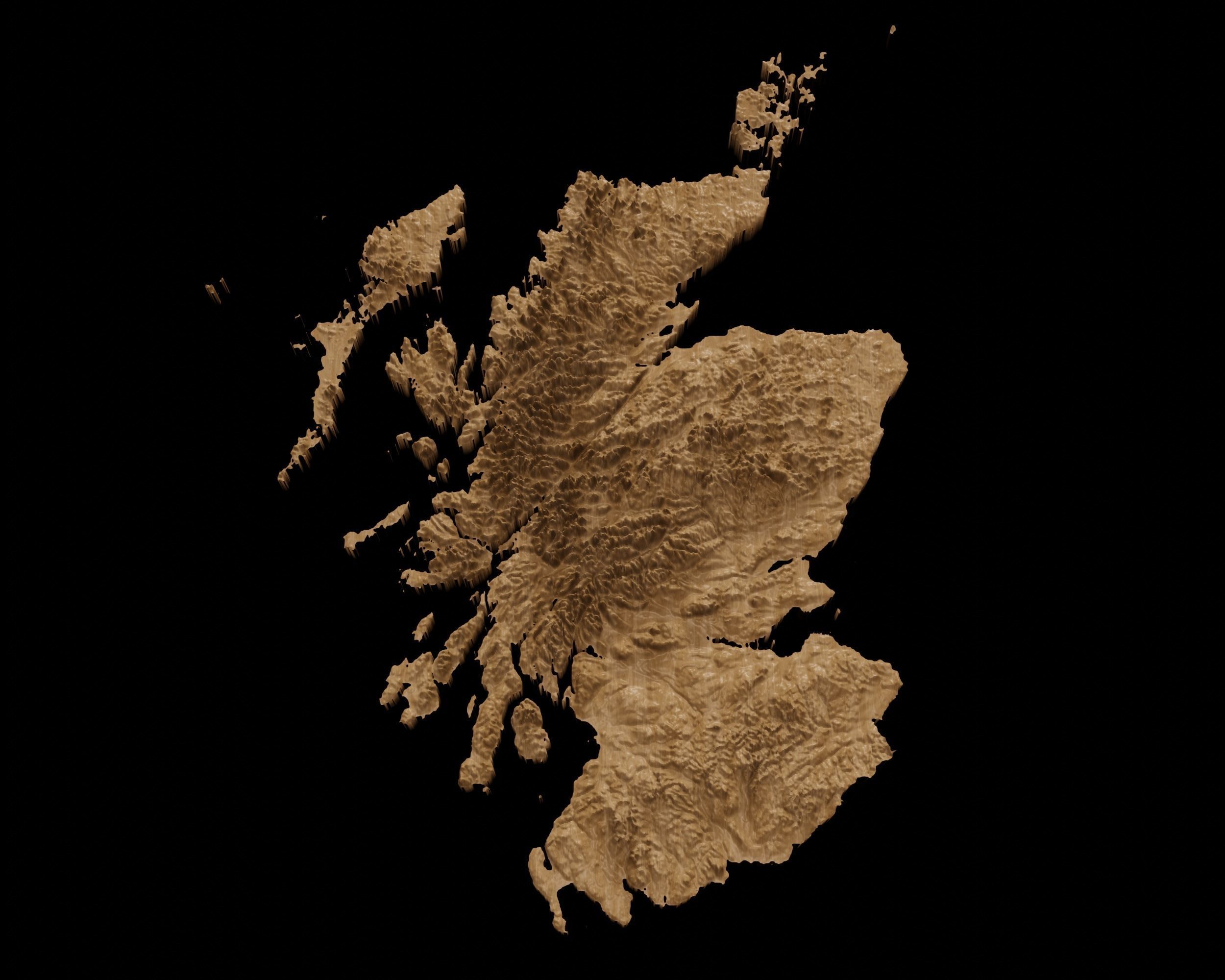 3D Topographical Map of Scotland 3D model 3D printable | CGTrader