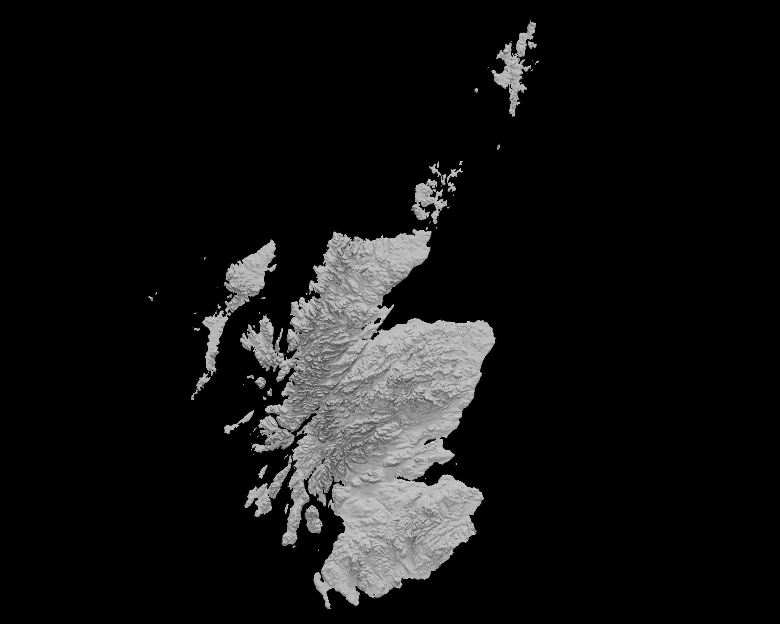 3D Topographical Map of Scotland 3D model 3D printable | CGTrader