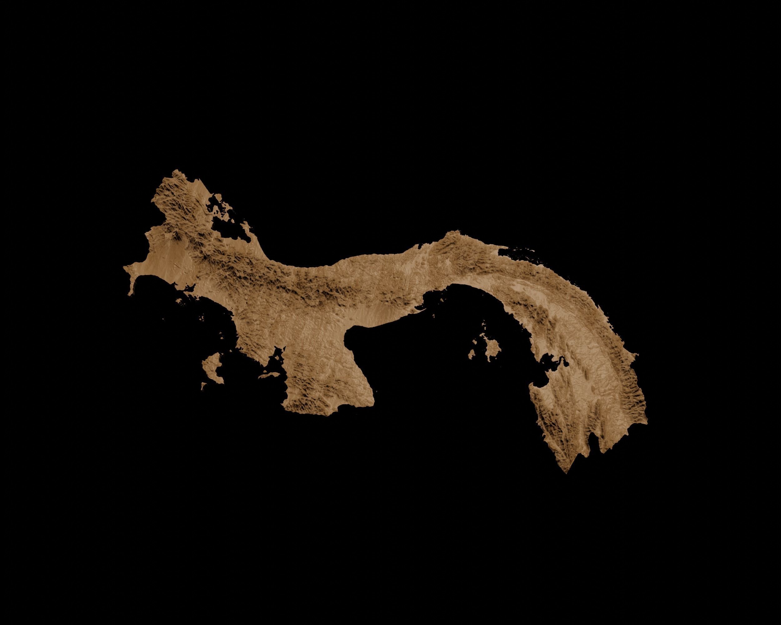 3D Topographical Map of Panama 3D model 3D printable | CGTrader
