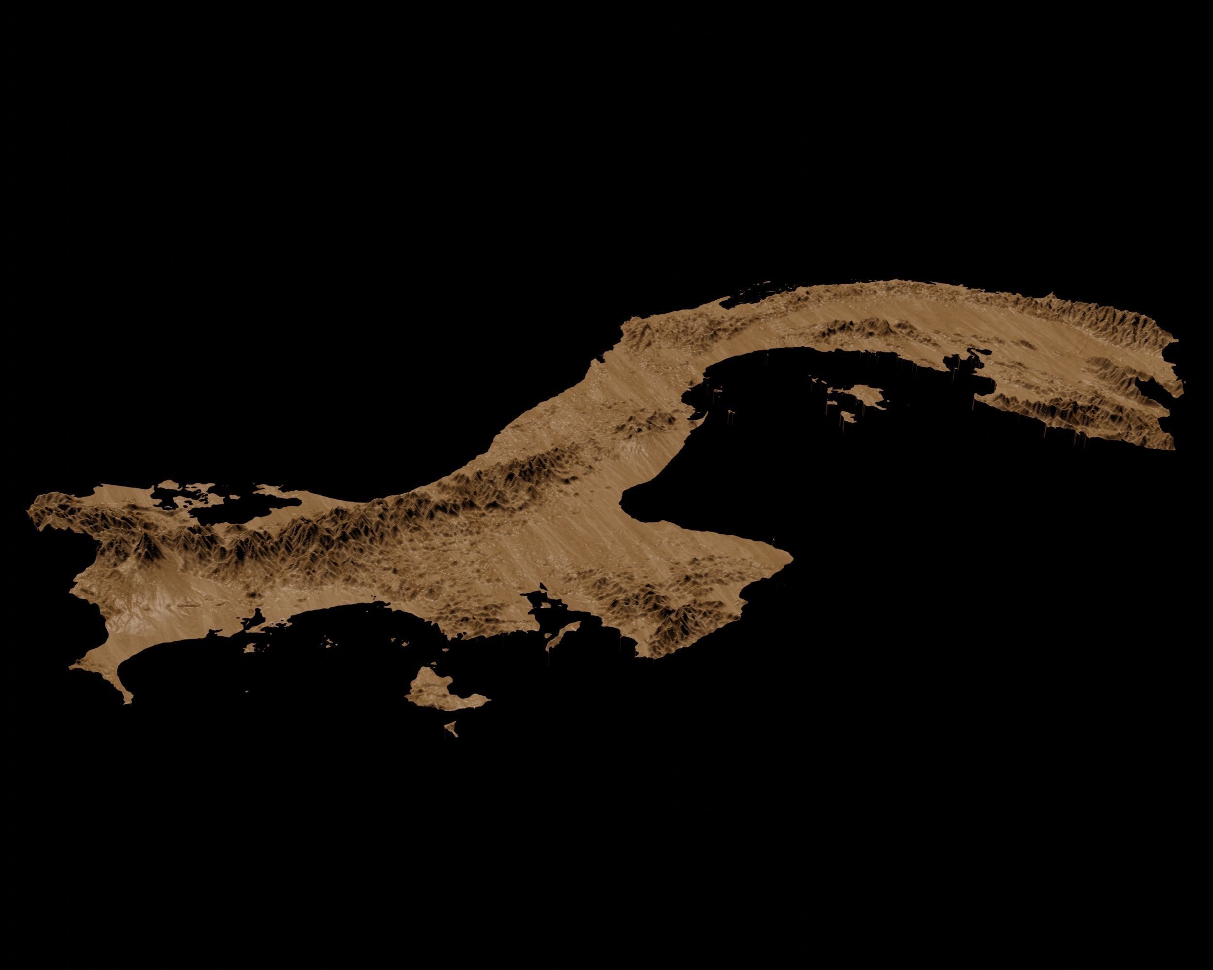 3D Topographical Map of Panama 3D model 3D printable | CGTrader