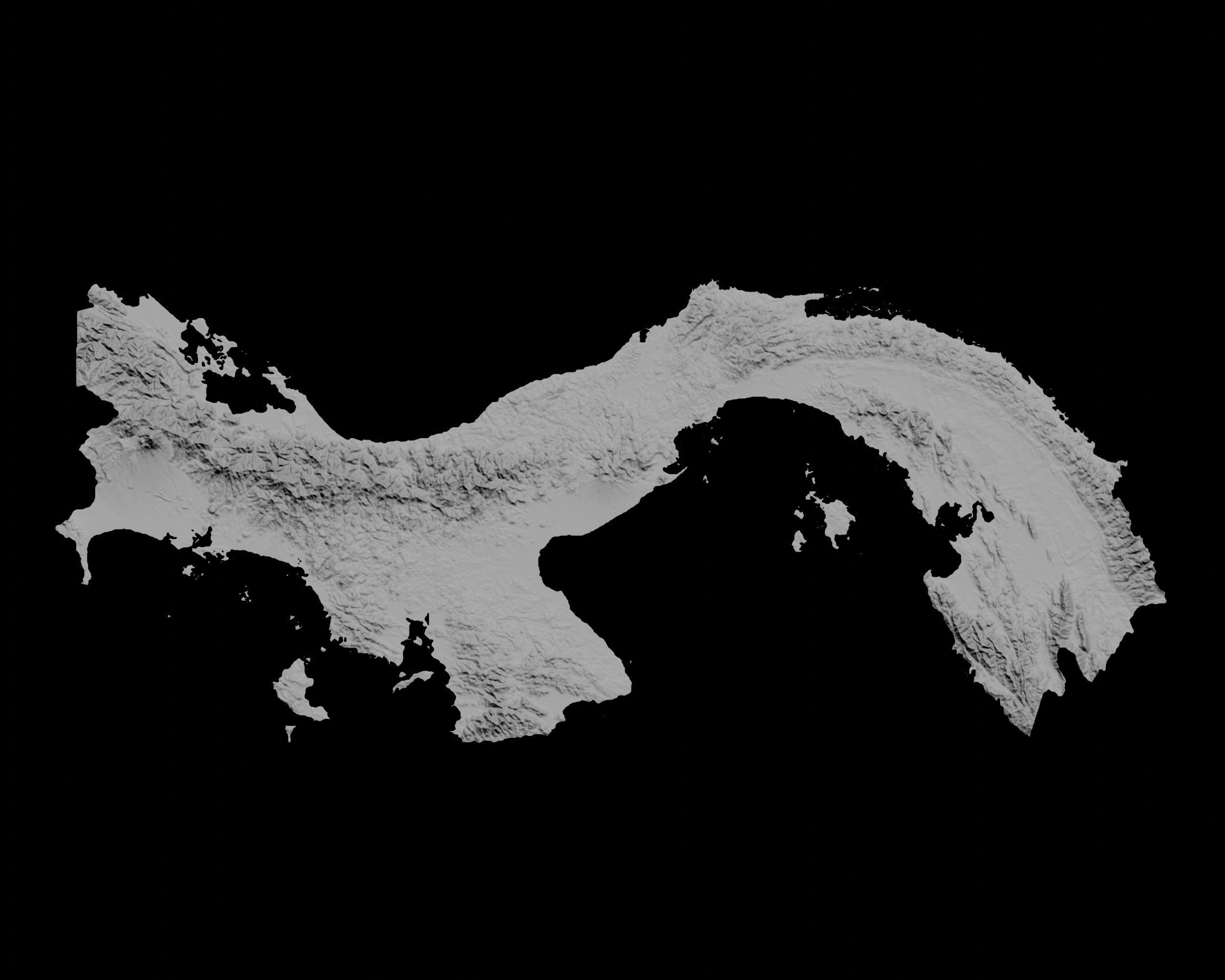 3D Topographical Map of Panama 3D model 3D printable | CGTrader