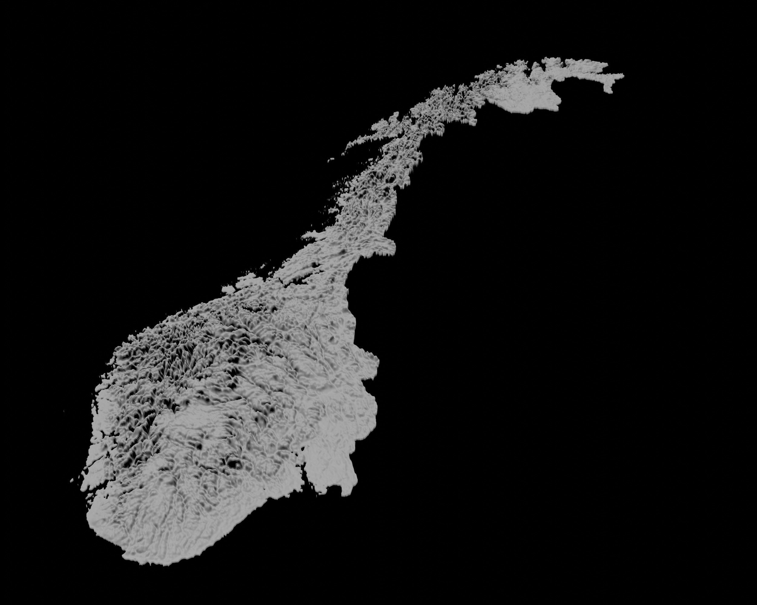 3D Topographical Map of Norway 3D model 3D printable | CGTrader